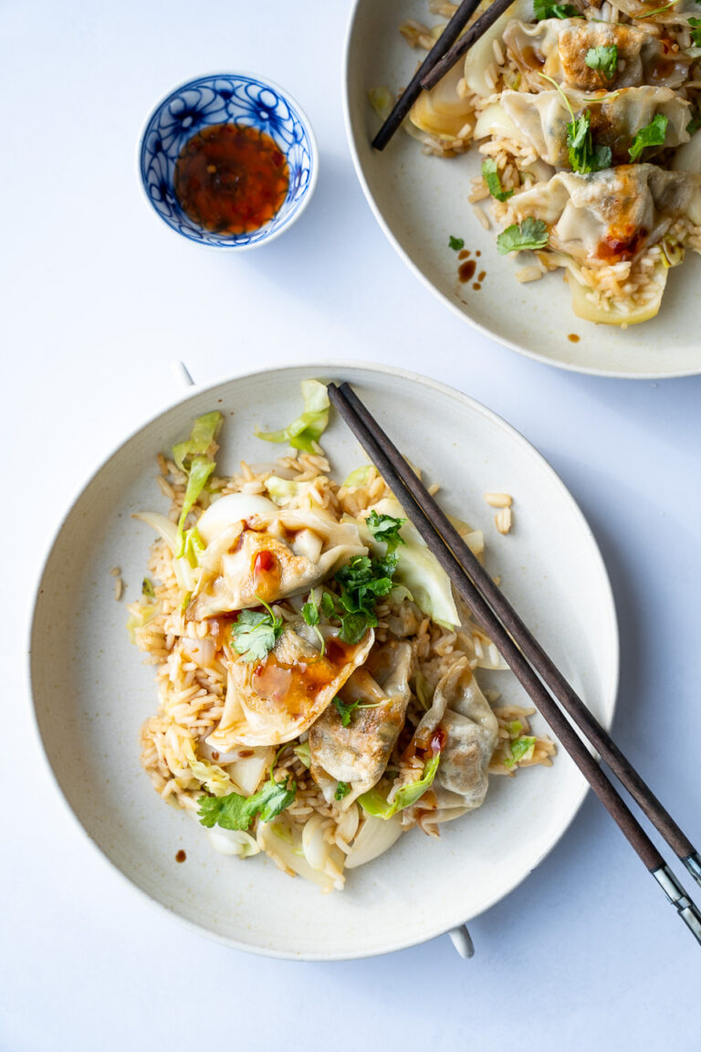 Vegetarisk gyoza med fried rice - Stinna